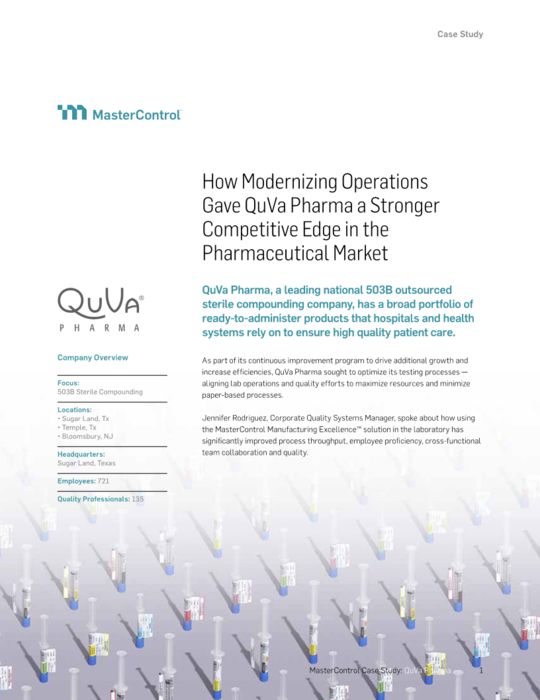 QuVa Pharma Manufacturing | MasterControl