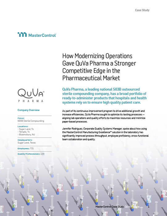 QuVa Pharma Manufacturing | MasterControl