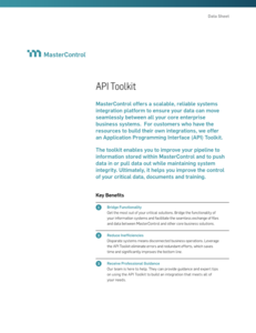MasterControl API Toolkit
