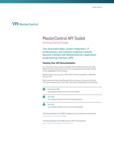 MasterControl API Toolkit: Getting Started Guide