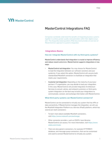 MasterControl Integrations FAQ