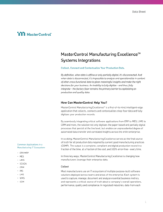 MasterControl Manufacturing Excellence Systems Integrations