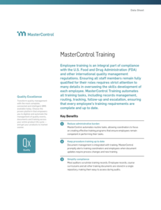 MasterControl Training